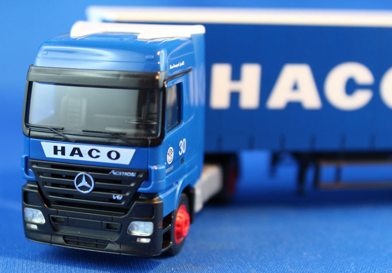 Herpa Modell-Lkw für HACO Transporte, Wuppertal